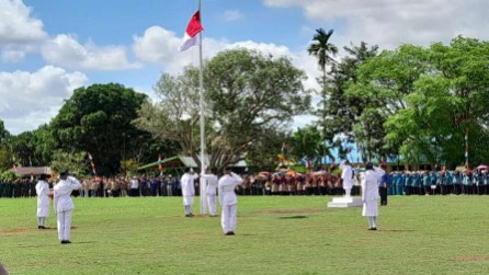 10 Kampung Bersatu Upacara HUT ke-80 RI Distrik Semangga - Papua60Detik